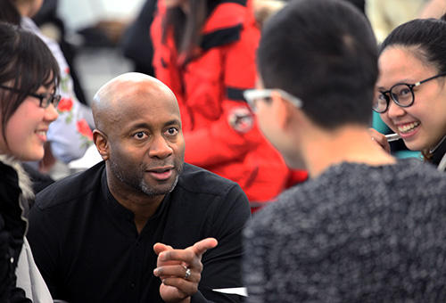 Accounting students learn through role play with actor Nick Bailey ...