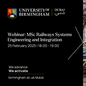 Webinar: MSc Railway Systems Engineering and Integration