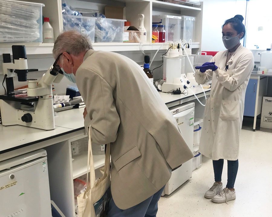 Donor Robert Spier is funding PhD student's breakthrough in brain cancer